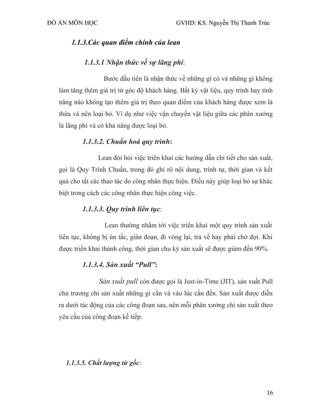 áP dụng lean manufacturing vào trong thực tế sản xuất tại xí nghiệp may pleiku thuộc tổng công ...