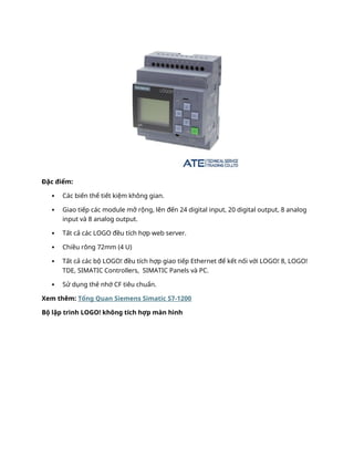 Áp Dụng PLC LOGO! Siemens và Tự Động Hóa Vào Quy Trình Sản Xuất.docx