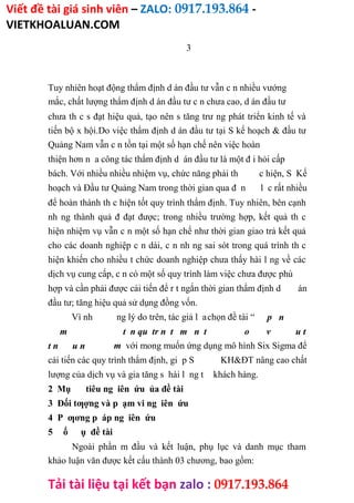 Áp dụng Six Sigma để cải tiến quy trình thẩm định tại sở kế hoạch và đầu tư tỉnh Quảng Nam.doc