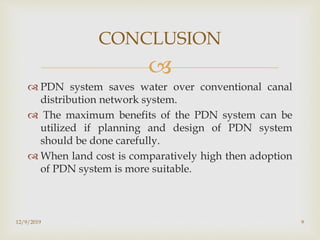 PLANNING AND DESIGN OF PIPE DISTRIBUTION NETWORK (PDN). | PPTX