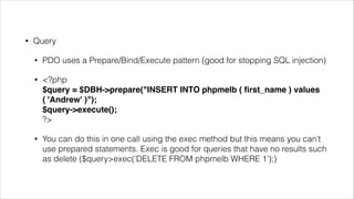 PDO Basics - PHPMelb 2014 | PPT