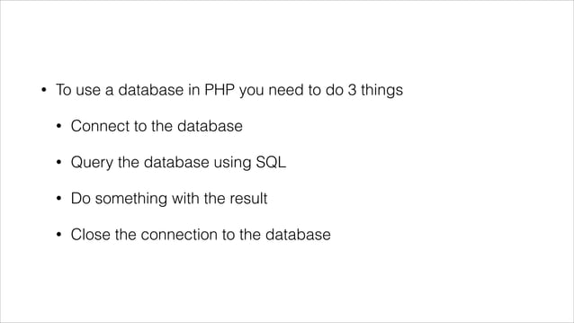 PDO Basics - PHPMelb 2014 | PPT