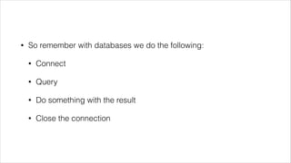 PDO Basics - PHPMelb 2014 | PPT