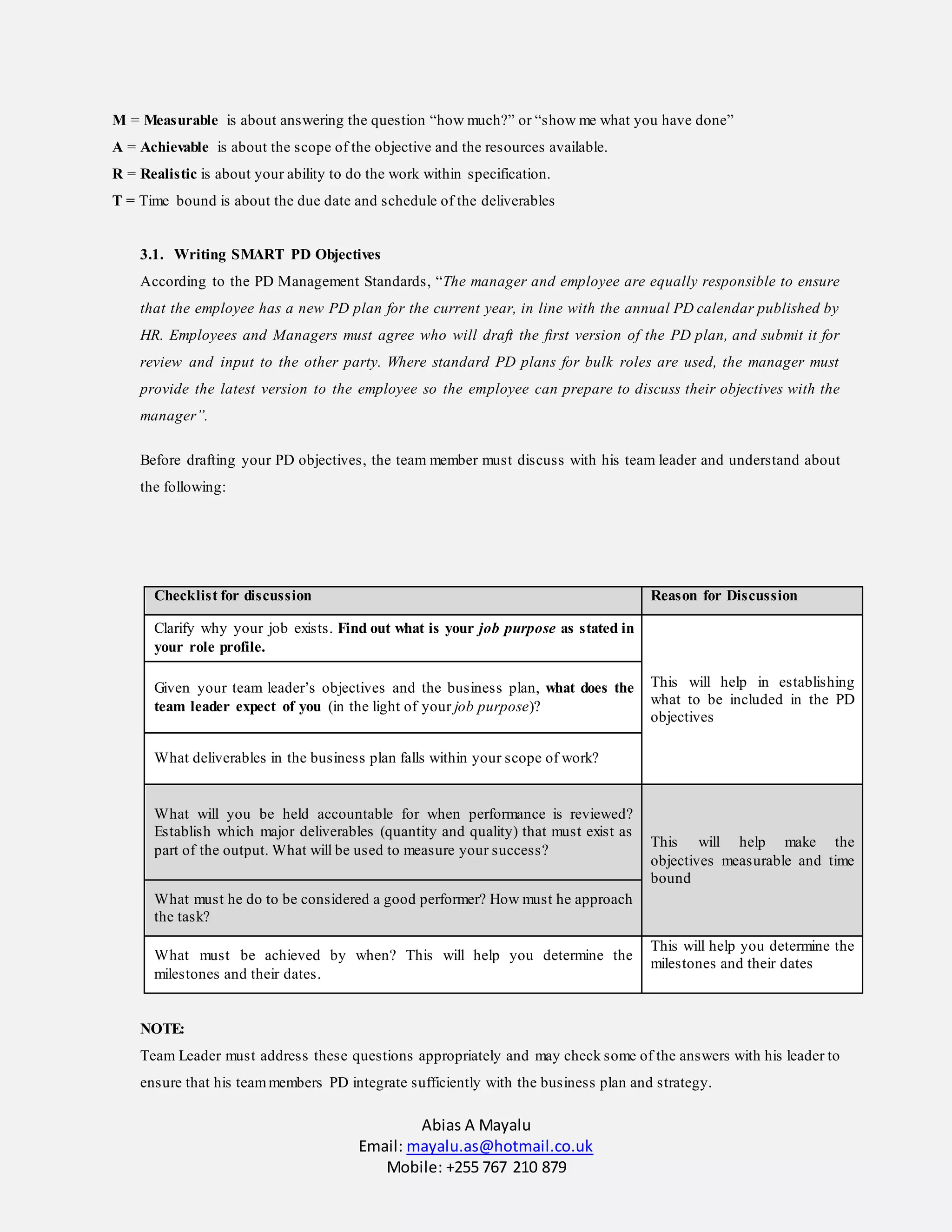 Pd objectives pre course reading | DOCX | Human Resources | Business