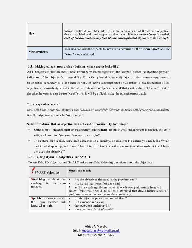 Pd objectives pre course reading | DOCX | Human Resources | Business