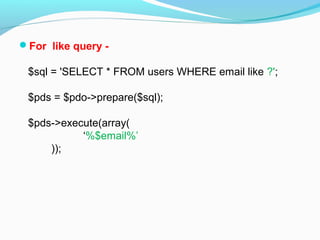 PHP - PDO Objects | PPT | Databases | Computer Software and Applications