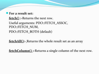 PHP - PDO Objects | PPT | Databases | Computer Software and Applications