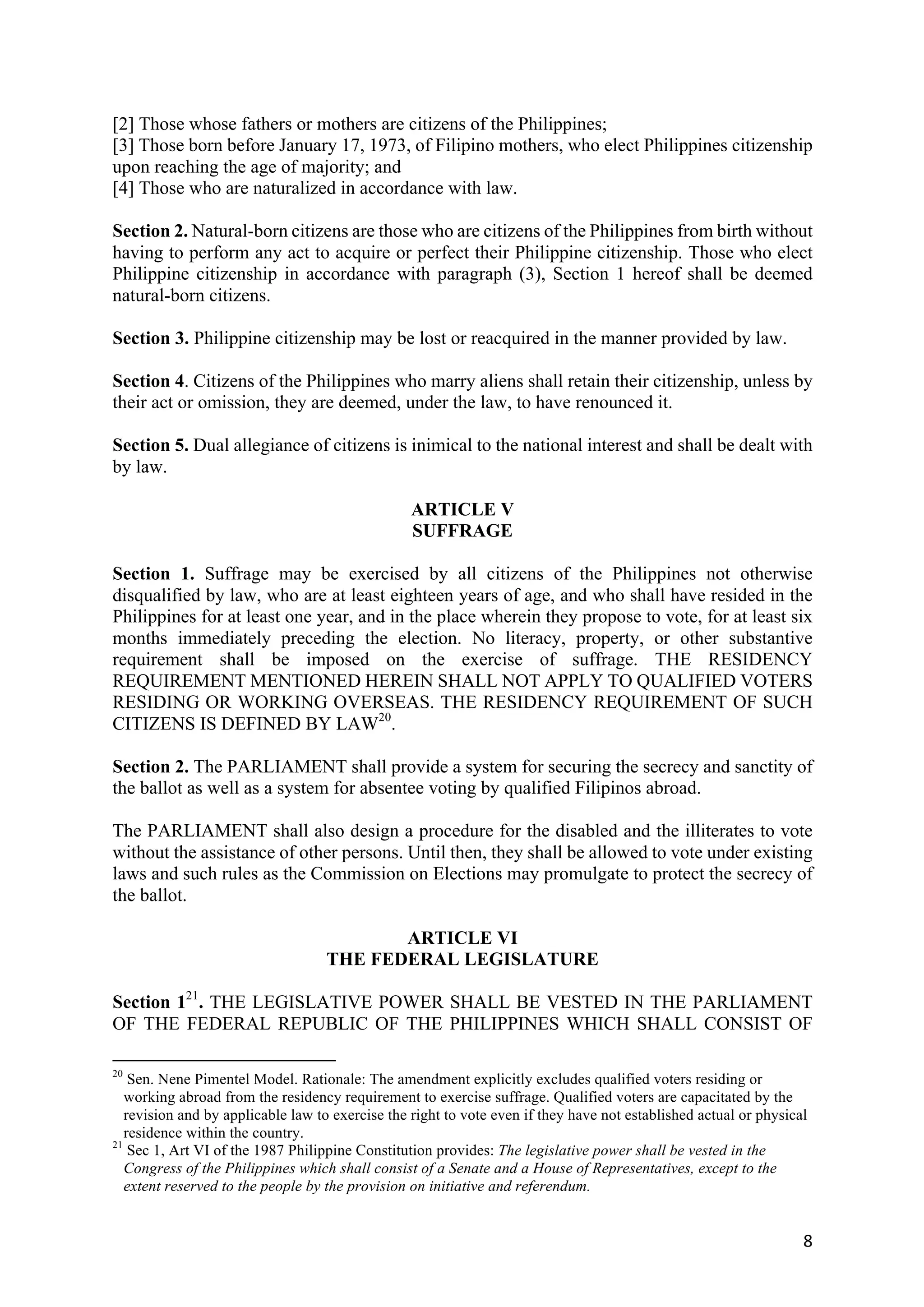 PDP-LABAN PROPOSED CONSTITUTION of the Federal Republic of the ...