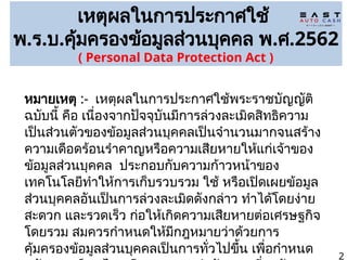 พรบ.คุ้มครองข้อมูลส่วนบุคคล pdpa พ.ศ.2562