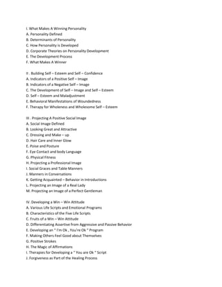 Pdp course contents | DOCX