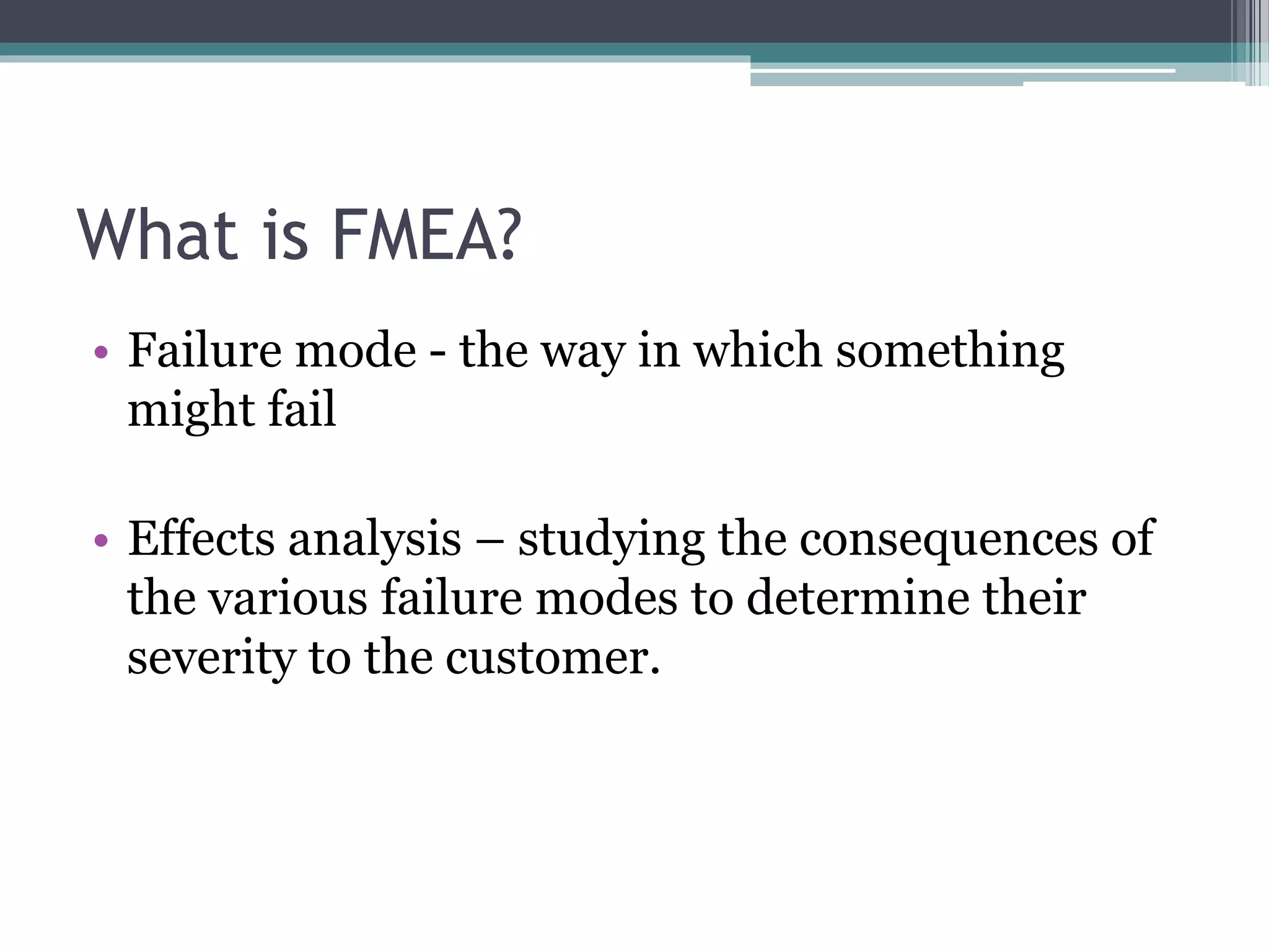 Failure mode effect analysis | PPT