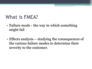 Failure mode effect analysis | PPT