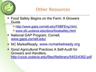 Food safey on the organic farm | PPT