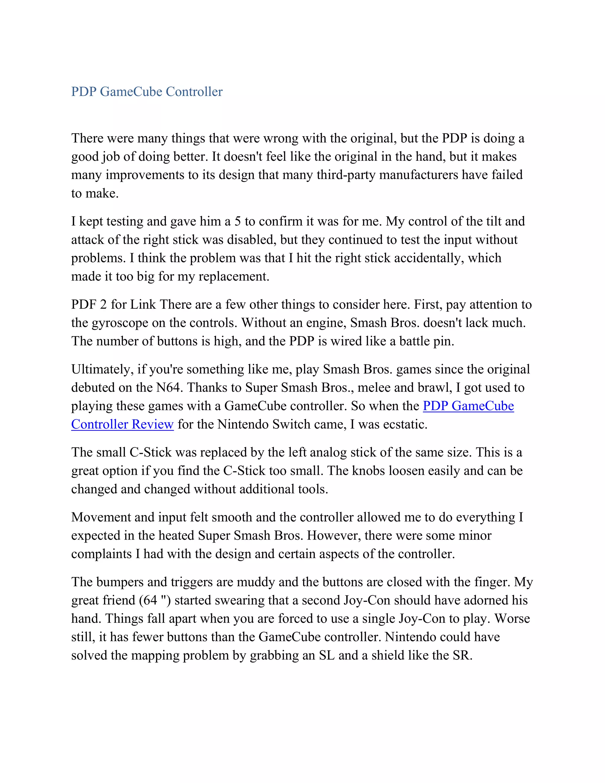 Pdp game cube controller | PDF