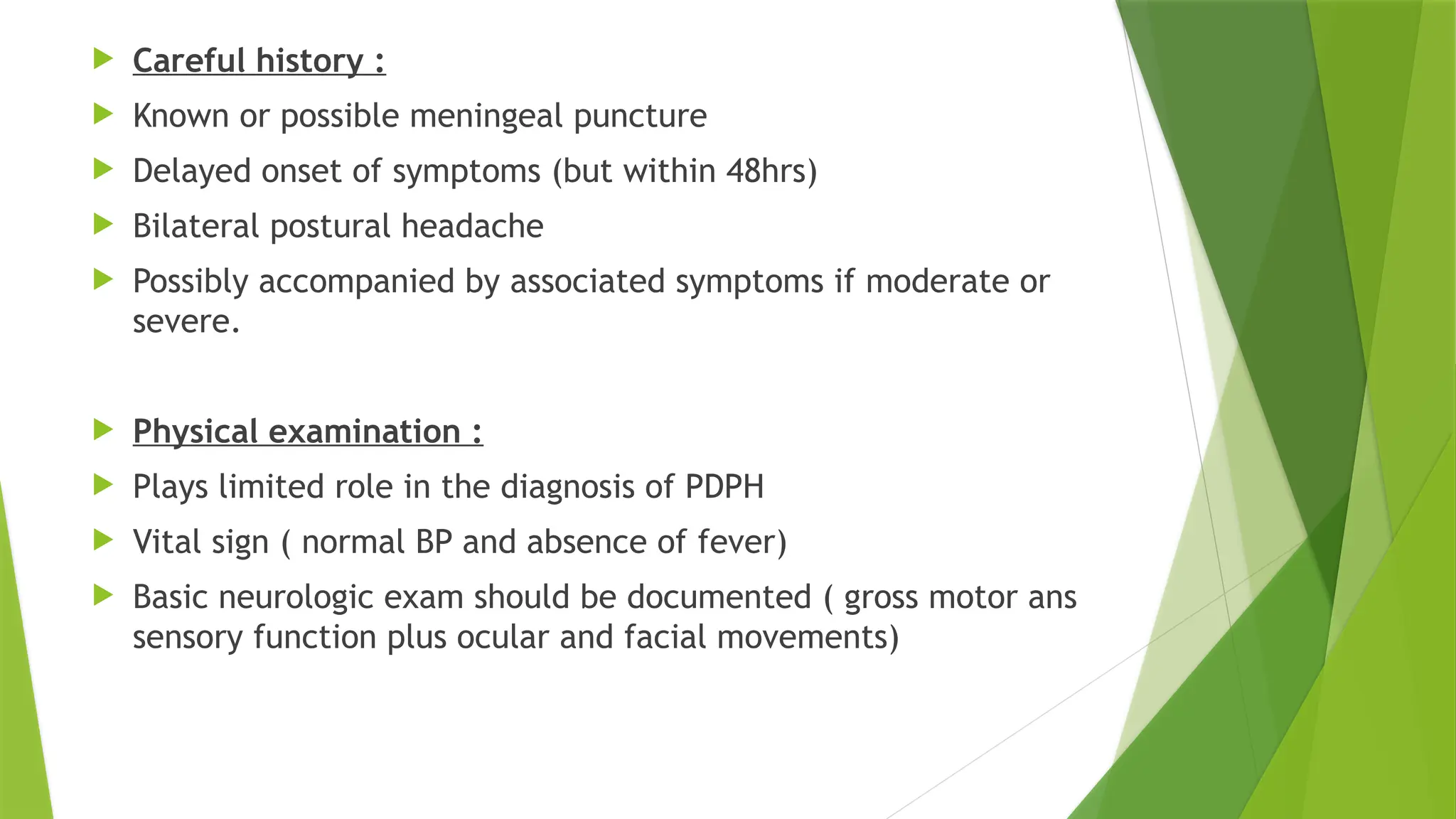 Postdural puncture headache presentation | PPTX