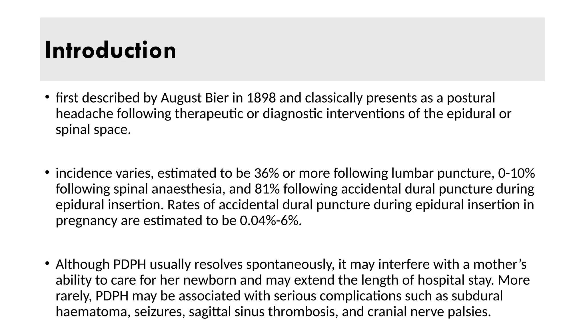 Management of Post dural puncture headache by Dr. Kolawole Kazeem ...