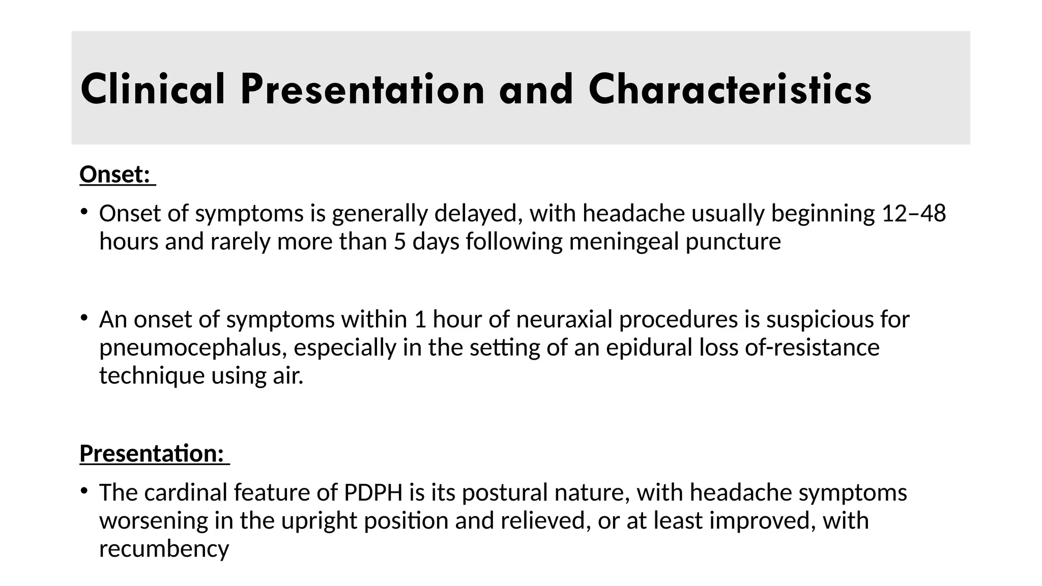 Management of Post dural puncture headache by Dr. Kolawole Kazeem ...
