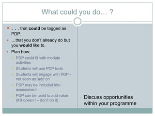 PDP PebblePad Presentation 2010 | PPT