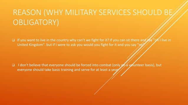 military services should be obligatory | PPTX