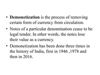 Impact of Demonetisation on various sectors of Indian stock Market | PPT