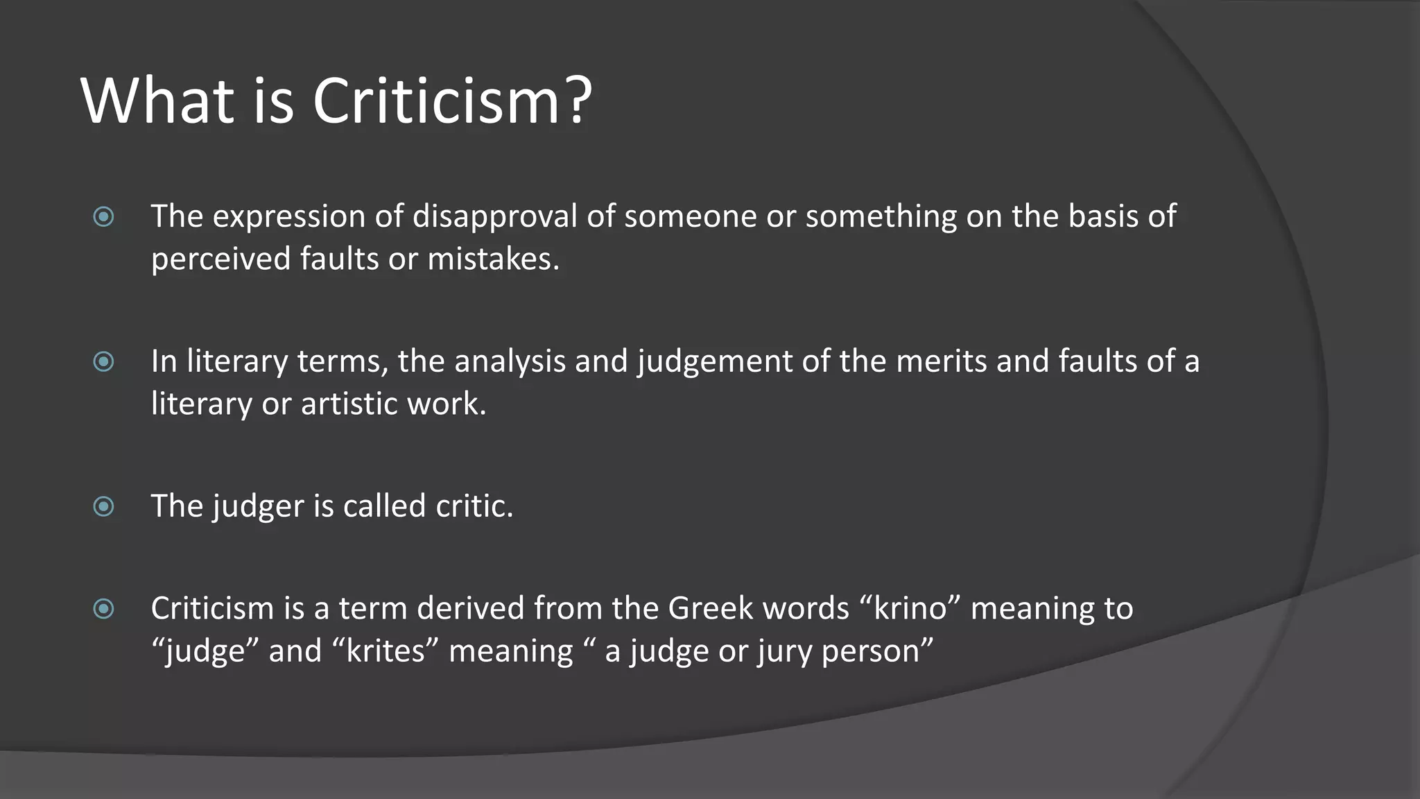 Acceptance of Criticism | PPTX