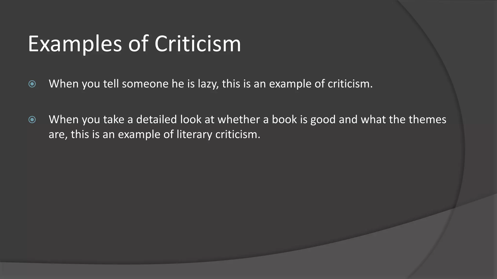Acceptance of Criticism | PPTX