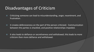 Acceptance of Criticism | PPTX