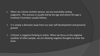 Acceptance of Criticism | PPTX