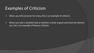 Acceptance of Criticism | PPTX