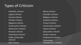 Acceptance of Criticism | PPTX