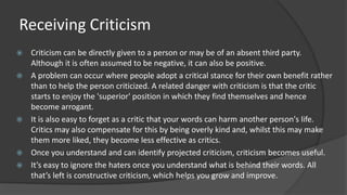 Acceptance of Criticism | PPTX