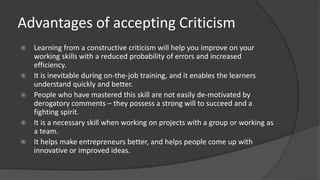 Acceptance of Criticism | PPTX