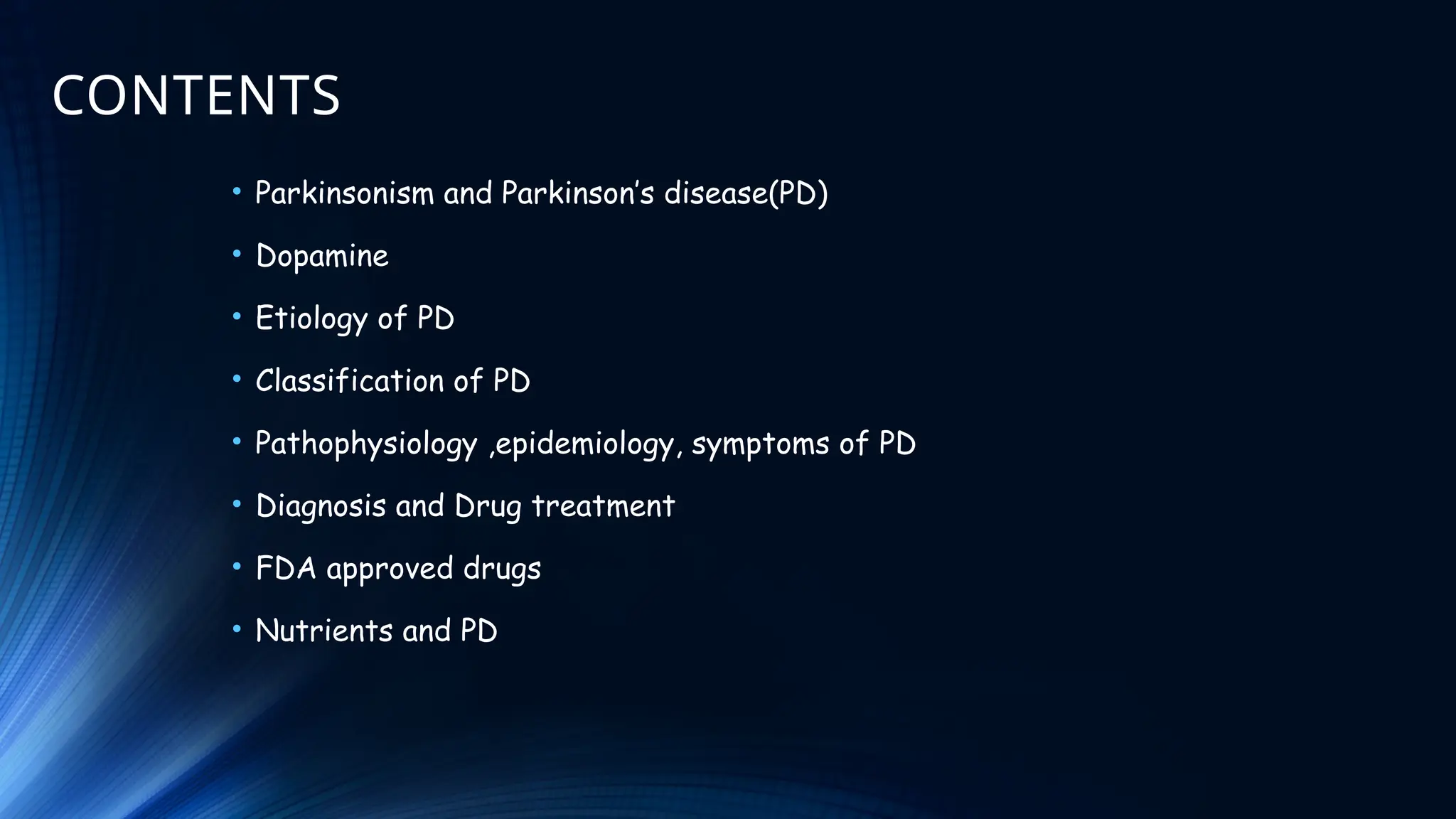 Overview of Parkinson’s disease :- Etiology, types, pathogenesis,signs ...