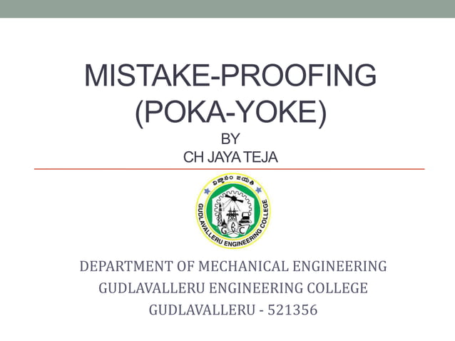 mistake proofing | PPTX