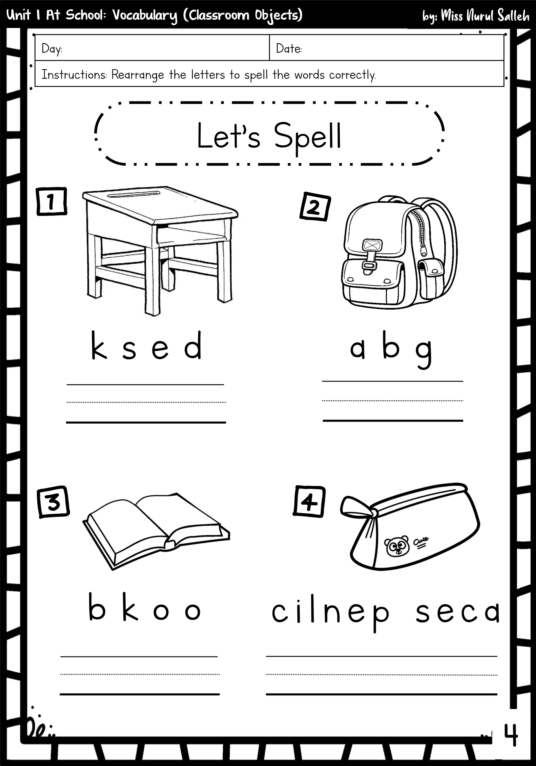 Pdpr module english year 1 (unit 1 at school) upload | PDF