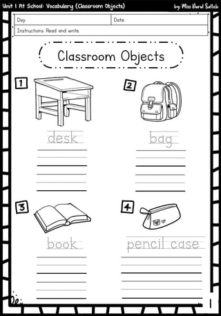 Pdpr module english year 1 (unit 1 at school) upload | PDF