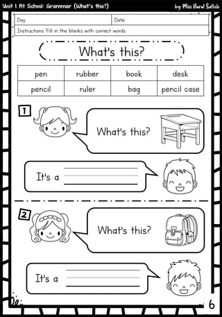 Pdpr module english year 1 (unit 1 at school) upload | PDF