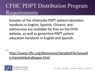 PDPT Webcast - Part 3 - The Law and CFHC Requirements | PPT