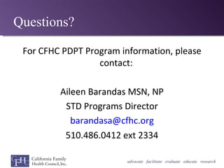 PDPT Webcast - Part 3 - The Law and CFHC Requirements | PPT