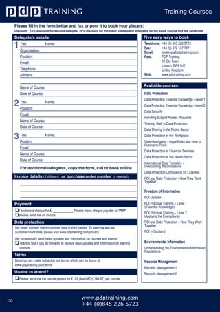 PDP Training Courses Catalogue | PDF