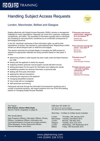 PDP Training Courses Catalogue | PDF