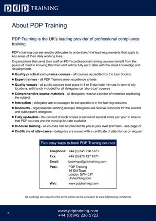 PDP Training Courses Catalogue | PDF