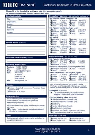 PDP Training Courses Catalogue