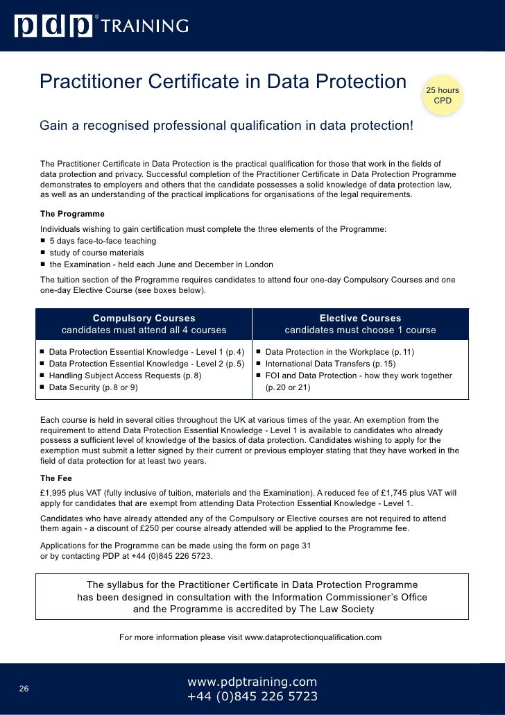 PDP Training Courses Catalogue