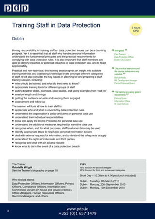 PDP Training Courses Catalogue - Ireland | PDF