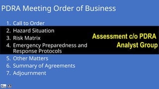 Pre Disaster Risk Assessmant Process for LGU | PPTX