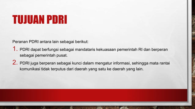 Pdri (pembentukan pemerintahan darurat republik indonesia) | PPTX