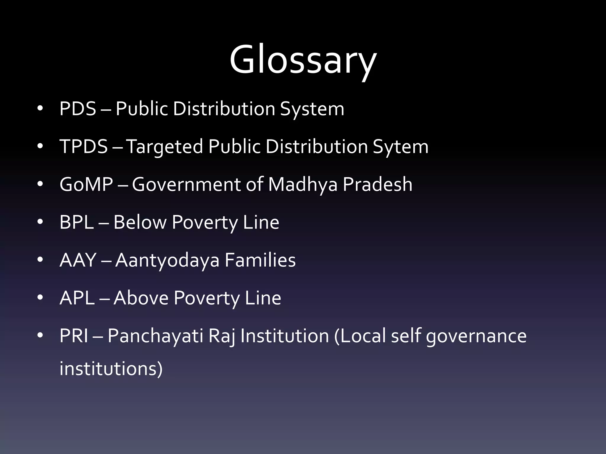 Program Assessment of Public Distribution System Scheme | PPT
