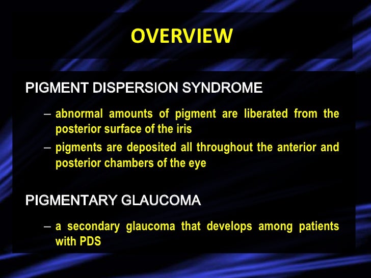 Pigment Dispersion Syndrome & Pigmentary Glaucoma