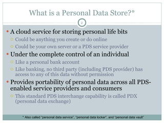 Personal Data Store Project | PPT